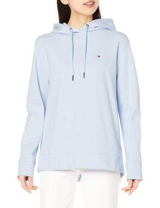 Tommy Hilfiger Damen Kapuzenpullover Regular Hoodie, Blau (Breezy Blue), XXS