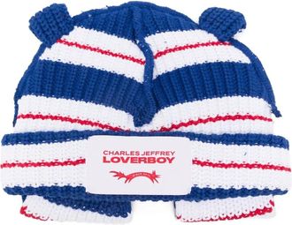 Charles Jeffrey Loverboy bonnet à rayures - Bleu