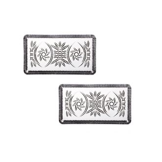 Cristalica Butterplatte Konfektplatte Kuchenplatte aus Bleikristall 2er Set 10x18cm Handgeschliffen Transparent Kristall