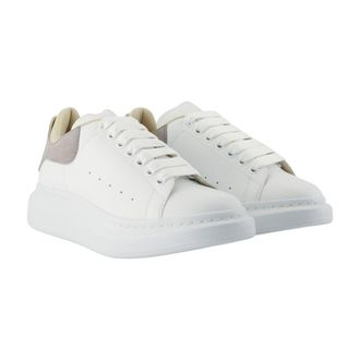 Alexander McQueen Mens Oversized Leather Sneaker White Calfskin