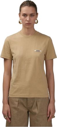 Jacquemus Femme, Tops, Beige, Taille: 36 FR Le T-Shirt Gros Grain