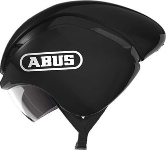 ABUS Zeitfahrhelm GameChanger TT - Aerodynamischer Fahrradhelm mit optimalen Ventilationseigenschaften f&uuml;r Damen und Herren - Schwarz Gl&auml;nzend, Gr&ouml;&szlig;e S