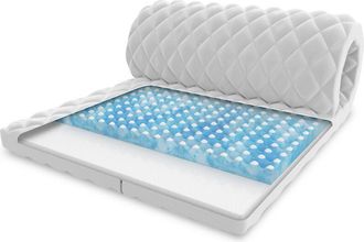 FDM Topper 8x80x200 cm Matratzenauflage mit RavineBlue-Schaum Matratzenschoner Kaltschaum H3 H4
