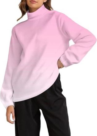 Generic Sweatshirts pour femmes UK Sweatshirts pour femmes - Couleur unie - Haut surdimensionn&eacute; - Col rond - Manches longues - Automne - Hiver - D&eacute;contract&eacute; -