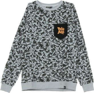 Dolly Noire Muster Crew Neck Sweatshirt Grau/Schwarz - - Sweatshirts & Hoodies - Herren - Grau - XL