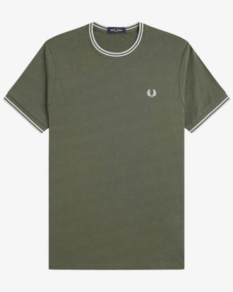 Fred Perry Softes T-Shirt mit Logo-Stickerei und Kontrastb&uuml;ndchen in