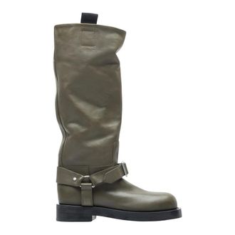 Burberry Lederstiefel mit Schnalle - - Shoes - Damen - Gr&uuml;n - 36 EU