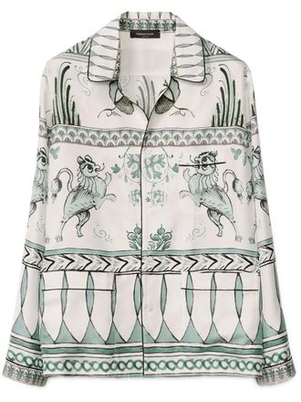 Fabiana Filippi chemise à imprimé graphique - Blanc