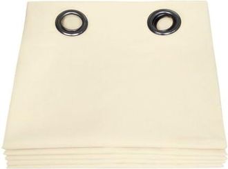 MOONDREAM Rideau Occultant Total, Protection Lumière 100% Opaque, Tissu Enduit, Oeko-Tex, Dream Beige - Coquille, 135 x 250 (LxH) cm, OEillets (1 Rideau)