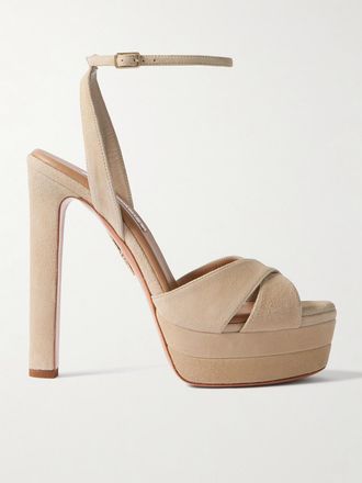 Aquazzura Sandales Plates-formes En Daim Divine Plateau 130 - Neutres