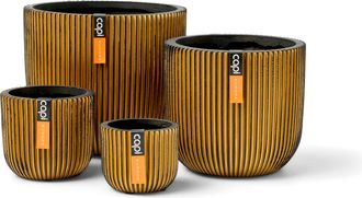 Capi Europe Mix Box Blumentopf Kugel Groove Gold - Gold - Blumentöpfe für den Innenbereich - Geschenkset