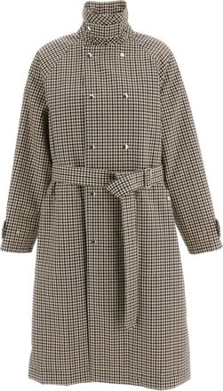 Plan C Karierter Woll-Trenchcoat - - Coats - Damen - Mehrfarbig - XS