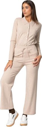 Kocca Femme, Pantalons, Beige, Taille: 44 FR Pantalon doux en maille &agrave; taille &eacute;lastiqu&eacute;e et liens