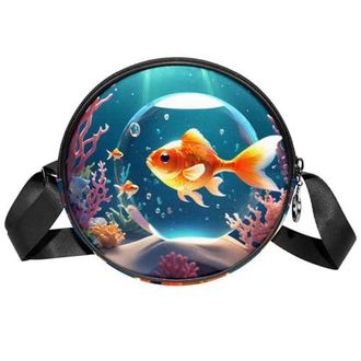 Generic Sac &agrave; bandouli&egrave;re rond rond pour femme, petit sac &agrave; bandouli&egrave;re avec fermeture &eacute;clair, bretelles r&eacute;glables, style d&eacute;contract&eacute;, pour femmes et filles