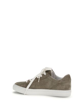Brunello Cucinelli Womens Suede Sneakers Precious Loop Safari Trainers