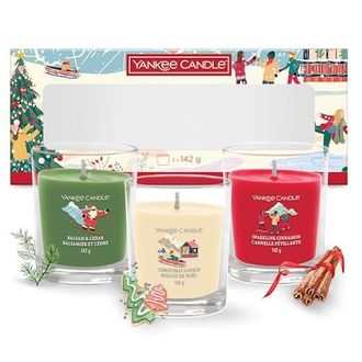 Yankee Candle Company Yankee Candle - Coffret de 3 bougies parfum&eacute;es de No&euml;l - Collection Apr&egrave;s Ski - Cadeaux de No&euml;l parfaits pour les femmes