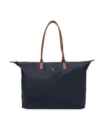 Tommy Hilfiger Handtasche Popette Maxi Tote AW0AW17996 Dunkelblau