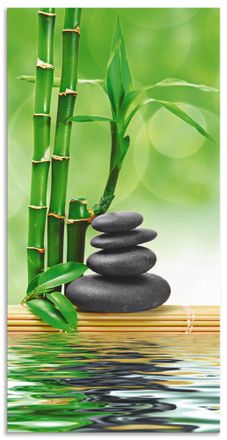 Artland ARTland Wanddeko Wandbild Alu Verbundplatte für Innen & Outdoor Bild 50x100 cm Wellness Zen Stein T5OP