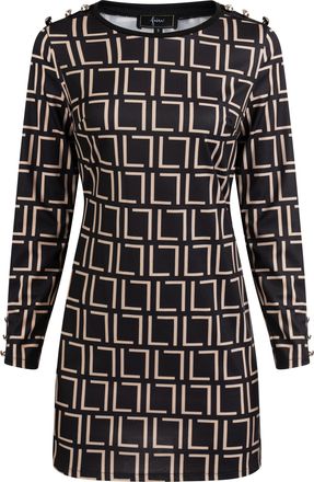 Faina Minikleid mit grafischem Muster Damen schwarz
