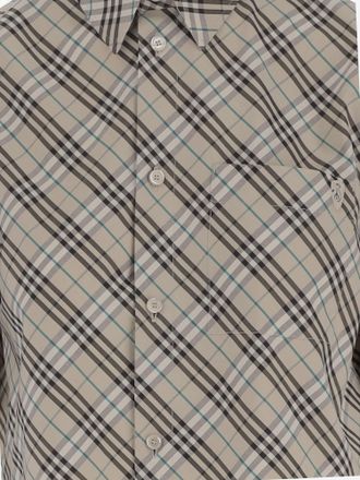 Burberry Womens Cropped Cotton Checked Shirt Multicolour