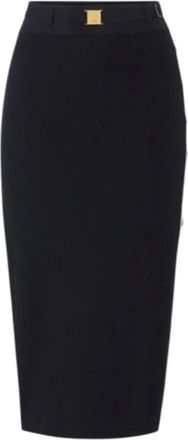 Elisabetta Franchi Femme, Jupes, Noir, Taille: 42 FR Jupe Midi Tricot&eacute;e