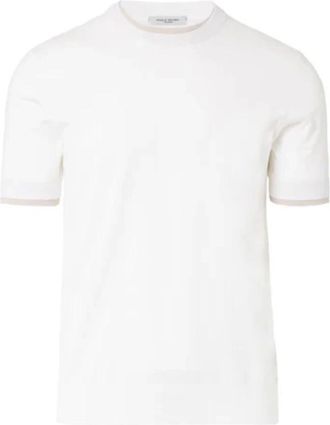 Paolo Pecora Homme, Tops, Blanc, Taille: L T-Shirt Piquet Extrafin