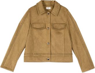 Oltre Femme, Vestes, Beige, Taille: 44 FR Veste Courte avec D&eacute;tails de Surpiq&ucirc;res