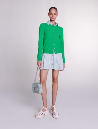 Maje Cardigan En Cachemire Et Laine - Vert - Taille 1 - Maje