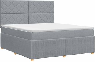 vidaXL Letto Box Spring Con Materasso Grigio Chiaro 180 X 200 Cm Vidaxl