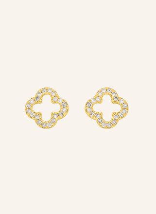 Leaf Ohrstecker Clover 18 Karat Gelbgold Mit Diamanten gold