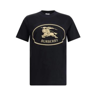 Burberry Homme, Tops, Noir, Taille: S Tee &agrave; Imprim&eacute; Graphique