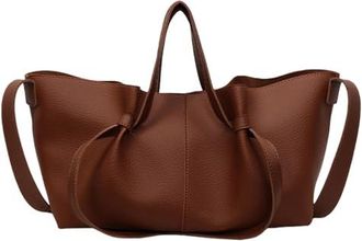 Generic Sac &agrave; main fourre-tout simple en cuir synth&eacute;tique de couleur unie, sac &agrave; bandouli&egrave;re polyvalent, grande capacit&eacute;, sac fourre-tout pour voyage, rendez-