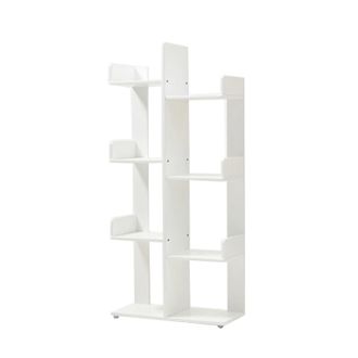 Generic Eck-B&uuml;cherregal aus massivem Holz mit 3 bis 5 Etagen, kreativ gebogenes vertikales B&uuml;cherregal, Aufbewahrungsregal for B&uuml;cher und Zeitschriften(Color 