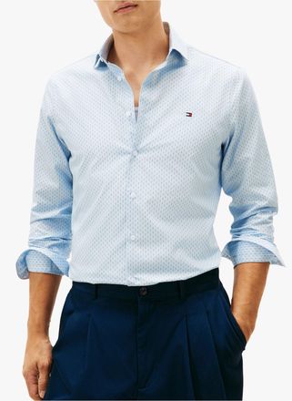 Tommy Hilfiger Chemise manches longues &agrave; motif en coton