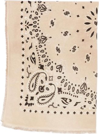 Kujten Hachiko Bico Paisley-pattern Frayed Scarf