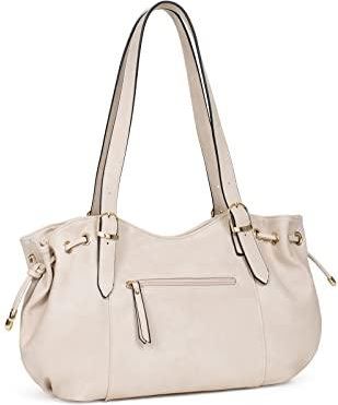 Pellet Sac port&eacute; &eacute;paule 2 anses - Compatible t&eacute;l&eacute;phone Portable - pour Femme - Collection Toscane - Ivoire