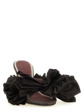 Magda Butrym 3D Floral Taffeta Heel - Brown