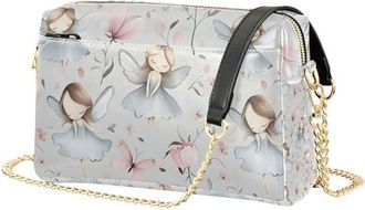 Mnsruu Sacs à bandoulière pour femme, sac à main en cuir avec motifs de fées, fleurs, papillons