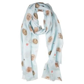 Wrendale Designs von Hannah Dale, Schal, 70 x 190 cm, Blau - Igel, 70cm x 190cm