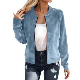 Generic Veste Femme Chic Et Elegant Veste d&eacute;contract&eacute;e en similicuir pour femme l&eacute;g&egrave;re et confortable avec fermeture &eacute;clair id&eacute;ale pour un style streetwear qu