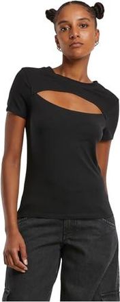 Urban Classics T-Shirt D&eacute;coup&eacute; Femme T-Shirt Manches Courtes Noir M