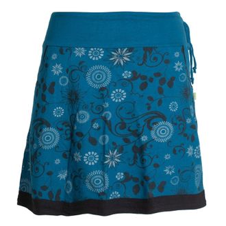 vishes Alternative Bekleidung - Damen Lagen-Look Blumen-Rock mit Mandalas und Tribals Bedruckt t&uuml;rkis 34-36