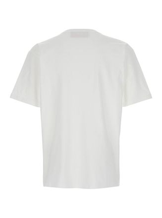Valentino Mens White Crewneck T-Shirt With Maxi Logo Print Cotton T-Shirts And Polos