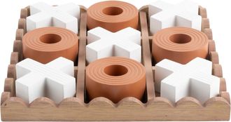 Present Time Ornament Tic Tac Toe - Orange - 18.5x18.5x5cm - Quadratisch - MDF - Dekoaufsteller - Deko Wohnzimmer & Schlafzimmer Weihnachtsdekoration - Geschenk f&uuml;