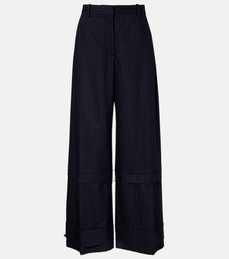 Khaite Weite High-Rise-Hose Linden