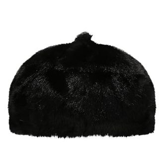 Generic B&eacute;ret de couleur unie pour femme, automne et hiver, chapeau de peintre r&eacute;sistant au froid - Petit chapeau en peluche rehaussant le visage, Noir, Taill