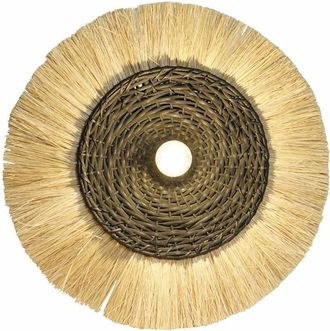 DKD Home Decor Dkd Home Decor - Jute Eisenwandlampe 42x9x42 Nat&uuml;rliche Decke Jute Eisenmaterial mehrfarbige Farbfamiliendecke und Lampen Applikationen Details