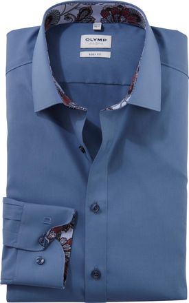Olymp Herren Oberhemd Langarm Level Five,Uni,Level 5,21 New York Kent-2,n&uuml;rnbergerblau 17,41