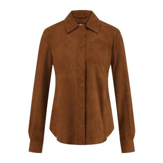 Riani Lederhemd - - Blouses & Shirts - Damen - Braun - XL