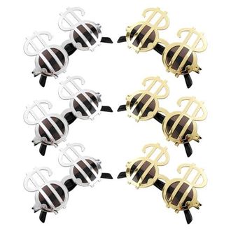 Holibanna Lot de 6 Lunettes Fantaisie pour F&ecirc;te Lunettes de Soleil en Plastique L&eacute;ger Taille Unique Adulte Accessoires Photo de Carnaval et Soir&eacute;es Costum&eacute;es 3 